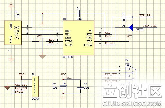 CH340各封装官方原理图、PCB参考电路图下载2018-3-23 - 立创社区